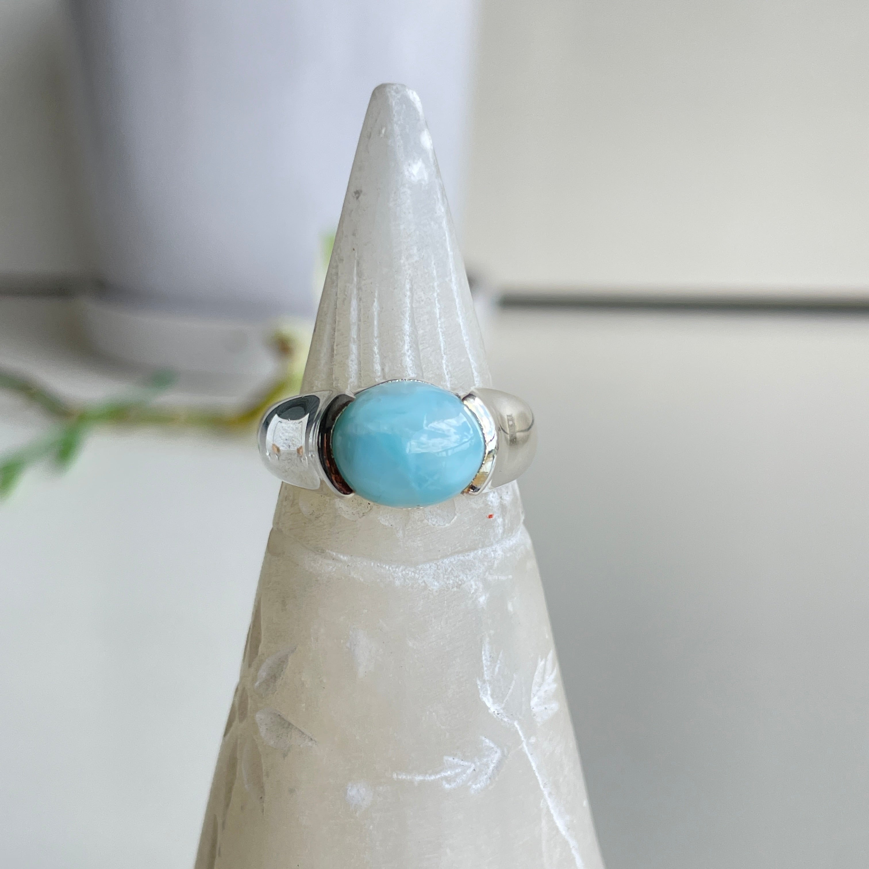 Larimar Oval Ring Sz9 – Preah Ko Maitland